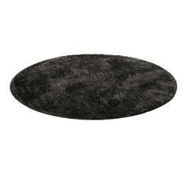 Teppich HOMIE LIVING, H:30mm &Oslash;:200cm, grau, Polypropylen, Wohnzimmer, Teppiche, "Flavio", Hochflor, gewebt, weich, uni, Wohnzimmer, Schlafzimmer,