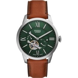 Fossil Herren Automatikuhr "TOWNSMAN Automatic", braun, Armbanduhren, Armbanduhr, Herrenuhr, Mechanische Uhr, Lederarmband, analog