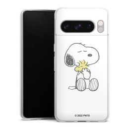 DeinDesign Google Pixel 8 Pro Handy Silikon H&uuml;lle Case transparent Handyh&uuml;lle Snoopy Love Peanuts Silikon Case