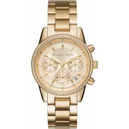 Michael Kors Damen Chronograph "BRYANT", gold, Armbanduhren, Quarzuhr, Armbanduhr, Damenuhr, Stoppfunktion, Edelstahlarmband
