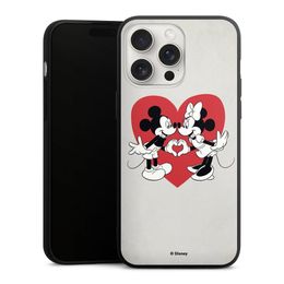 DeinDesign iPhone 15 Pro Max Handy Premium Silikon H&uuml;lle Handyh&uuml;lle schwarz Case Disney Heart Silikon Premium Case