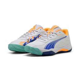 Tennisschuh Puma "NOVA SMASH", Gr. 45, Puma weiß, vivid blau, heat fire, Puma schwarz, Synthetik, mehrfarbig, Schuhe