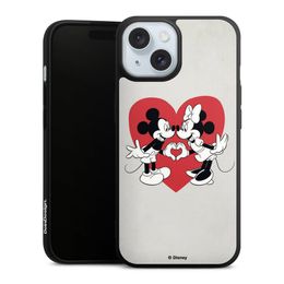 DeinDesign iPhone 15 Handy Premium Silikon H&uuml;lle Handyh&uuml;lle schwarz Case Disney Heart Silikon Premium Case