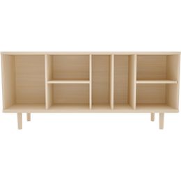 Sideboard WOODMAN, B:160cm H:70cm T:45cm, beige, Wohnzimmer, Sideboards, "Malic", Kommode im schlichten skandinavischen Design, Breite 160 cm, FSC