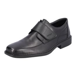 Rieker Herren Klettschuh, Gr. 40, schwarz, Leder, Lederimitat, Schuhe, Festtagschuh, Slipper, Komfortschuh mit eleganter Ziernaht