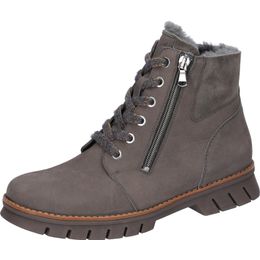 Waldläufer WALDLÄUFER Damen Winterstiefelette "H-XARA", Gr. 3,5, grau, Lammfell, Nubukleder, unifarben, Schuhe, Winterboots, Bequemschuh in Bequemweite G (=