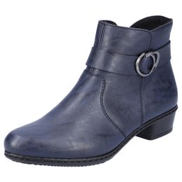 Rieker Damen Stiefelette, Gr. 41, blau, Lederimitat, Schuhe, mit hübscher Zierschnalle, schmale Form