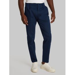 Calvin Klein Herren Bundfaltenhose "SATEEN STRETCH TAPERED PLEAT", blau, Gr. 30, unifarben, Satin, Obermaterial: 98% Baumwolle, 2% Elasthan, Hosen,