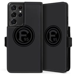 DeinDesign Galaxy S21 Ultra 5G Handy Klapph&uuml;lle Handyh&uuml;lle aus Kunst Leder schwarz Flip Case F95 Fortuna D&uuml;sseldorf Logo Sideflip mit Lasche