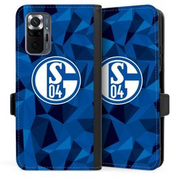 DeinDesign Xiaomi Redmi Note 10 Pro Handy Klapph&uuml;lle Handyh&uuml;lle aus Kunst Leder schwarz Flip Case Muster Camouflage Fc Schalke 04 Sideflip mit langer Lasche