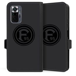 DeinDesign Xiaomi Redmi Note 10 Pro Handy Klapph&uuml;lle Handyh&uuml;lle aus Kunst Leder schwarz Flip Case Logo F95 Fortuna D&uuml;sseldorf Sideflip mit langer Lasche