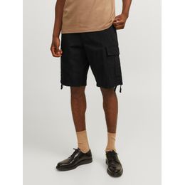 Jack & Jones JACK & JONES Herren Cargoshorts "JPSTCOLE BARKLEY JJCARGO SHORTS SN", schwarz, Basic, Gr. M, unifarben, Web, Obermaterial: 100% Baumwolle, Hosen, mit
