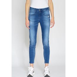 Gang Damen Relax-fit-Jeans "94AMELIE", blau, Gr. 27, Denim/Jeans, Obermaterial: 88% Baumwolle, 9% Polyester, 3% Elasthan, Jeans, CROPPED - Relaxed fit