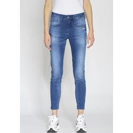 Gang Damen Relax-fit-Jeans "94AMELIE", blau, Gr. 28, Denim/Jeans, Obermaterial: 88% Baumwolle, 9% Polyester, 3% Elasthan, Jeans, CROPPED - Relaxed fit