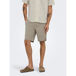 Only & Sons ONLY & SONS Herren Chinoshorts "ONSMARK 0209 MELANGE SHORTS NOOS"fallen rock, Gr. M, unifarben, Obermaterial: 64% Viskose, 31% Polyester, 5%