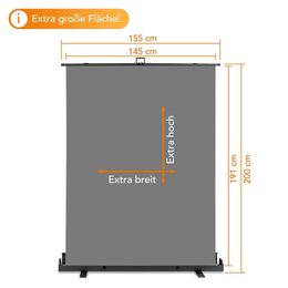 WALIMEX pro Roll-up Panel Hintergrund grau 155x200
