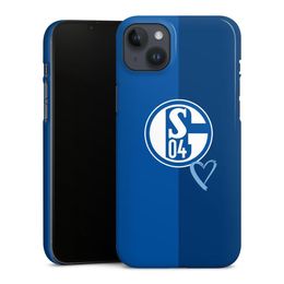 DeinDesign iPhone 14 Plus Handy Premium Case Smartphone Handyh&uuml;lle Schutzh&uuml;lle gl&auml;nzend Heart Schalke 04 Fc Schalke 04 Premium Case