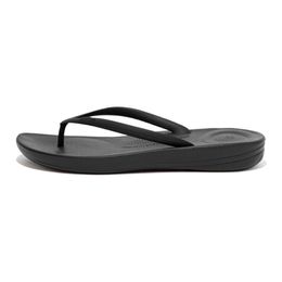 fitflop Damen Zehentrenner "IQUSHION", Gr. 36, schwarz, Synthetik, Schuhe, Keilabsatz, Sommerschuh, Schlappen in schmaler Form