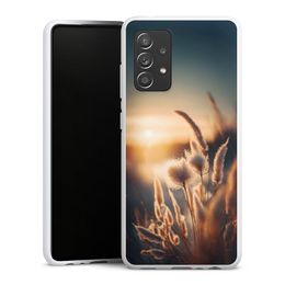 DeinDesign Galaxy A52s 5G Handy Silikon H&uuml;lle Case wei&szlig; Handyh&uuml;lle Sun Nature Pampasgras Silikon Case