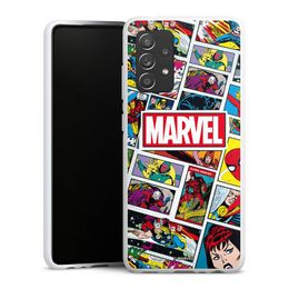 DeinDesign Galaxy A52s 5G Handy Silikon H&uuml;lle Case wei&szlig; Handyh&uuml;lle Muster Comic Marvel Silikon Case