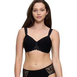 Triumph Damen Minimizer-BH "Modern Finesse W01", Gr. 90, schwarz, Microtouch, Obermaterial: 65% Polyamid, 21% Elasthan, 14% Polyester, bestickt,