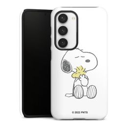DeinDesign Galaxy S23 Handy Panzer Handyh&uuml;lle robuste Outdoor H&uuml;lle Schutzh&uuml;lle matt Snoopy Love Peanuts Tough Case