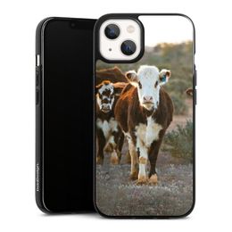 DeinDesign iPhone 13 Handy Silikon H&uuml;lle Case schwarz Handyh&uuml;lle Cow Farmer Calf