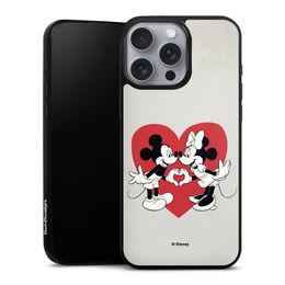 DeinDesign iPhone 16 Pro Max Handy Slim Case extra d&uuml;nn Silikon Handyh&uuml;lle schwarz H&uuml;lle Disney Heart Silikon Slim Case