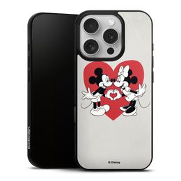 DeinDesign iPhone 16 Pro Handy Slim Case extra d&uuml;nn Silikon Handyh&uuml;lle schwarz H&uuml;lle Disney Heart Silikon Slim Case