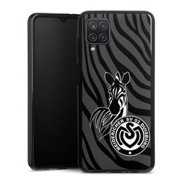 DeinDesign Galaxy A12 Handy Silikon H&uuml;lle Case schwarz Handyh&uuml;lle Msv Duisburg Zebra Muster