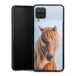DeinDesign Galaxy A12 Handy Silikon H&uuml;lle Case schwarz Handyh&uuml;lle Horse Animals Animal Look
