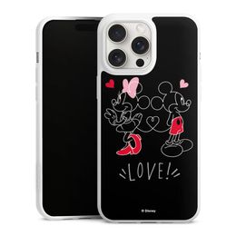 DeinDesign iPhone 15 Pro Max Handy Silikon H&uuml;lle Case wei&szlig; Handyh&uuml;lle Disney Love Silikon Case