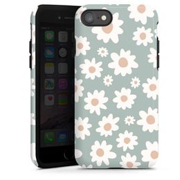 DeinDesign iPhone SE (2022) Handy Panzer Handyh&uuml;lle robuste Outdoor H&uuml;lle Schutzh&uuml;lle gl&auml;nzend Daisy Muster Flowers Tough Case