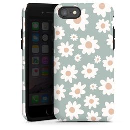 DeinDesign iPhone SE (2020) Handy Panzer Handyh&uuml;lle robuste Outdoor H&uuml;lle Schutzh&uuml;lle gl&auml;nzend Daisy Muster Flowers Tough Case