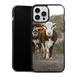 DeinDesign iPhone 13 Pro Max Handy Silikon H&uuml;lle Case schwarz Handyh&uuml;lle Cow Farmer Calf