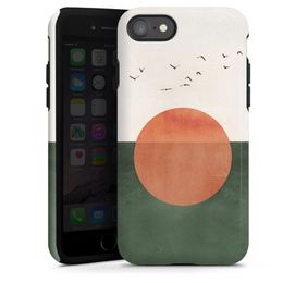 DeinDesign iPhone SE (2020) Handy Panzer Handyh&uuml;lle robuste Outdoor H&uuml;lle Schutzh&uuml;lle gl&auml;nzend Sunset Bird Sunshine Tough Case