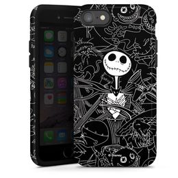 DeinDesign iPhone SE (2020) Handy Panzer Handyh&uuml;lle robuste Outdoor H&uuml;lle Schutzh&uuml;lle gl&auml;nzend Nightmare Before Christmas Halloween Disney Tough Case