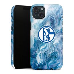 DeinDesign iPhone 15 Plus Handy Premium Case Smartphone Handyh&uuml;lle Schutzh&uuml;lle gl&auml;nzend Logo Fc Schalke 04 Merchandise Premium Case