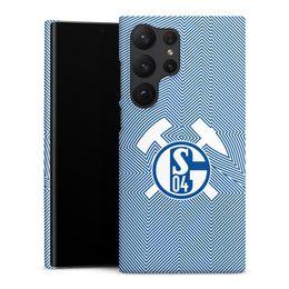 DeinDesign Galaxy S23 Ultra Handy Premium Case Smartphone Handyh&uuml;lle Schutzh&uuml;lle matt Bundesliga Stripes Fc Schalke 04 Premium Case