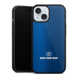 DeinDesign iPhone 15 Handy Gallery Case Handyh&uuml;lle 9H Geh&auml;rtetes Glas R&uuml;ckseite H&uuml;lle Hsv Logo Official Licensed Product Gallery Case