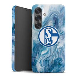DeinDesign Galaxy S25 Handy Premium Case Smartphone Handyh&uuml;lle Schutzh&uuml;lle matt Logo Fc Schalke 04 Merchandise Premium Case