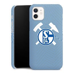 DeinDesign iPhone 12 mini Handy Premium Case Smartphone Handyh&uuml;lle Schutzh&uuml;lle matt Bundesliga Stripes Fc Schalke 04 Premium Case