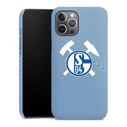 DeinDesign iPhone 12 Pro Max Handy Premium Case Smartphone Handyh&uuml;lle Schutzh&uuml;lle matt Bundesliga Stripes Fc Schalke 04 Premium Case