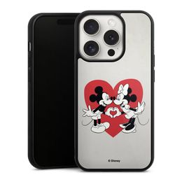 DeinDesign iPhone 15 Pro Handy Gallery Case Handyh&uuml;lle 9H Geh&auml;rtetes Glas R&uuml;ckseite H&uuml;lle Disney Heart Gallery Case