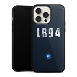 DeinDesign iPhone 15 Pro Max Handy Gallery Case Handyh&uuml;lle 9H Geh&auml;rtetes Glas R&uuml;ckseite H&uuml;lle Karlsruher Sc Ksc Bundesliga Gallery Case