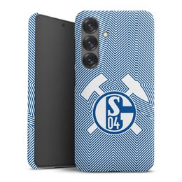 DeinDesign Galaxy S25 Handy Premium Case Smartphone Handyh&uuml;lle Schutzh&uuml;lle matt Bundesliga Stripes Fc Schalke 04 Premium Case