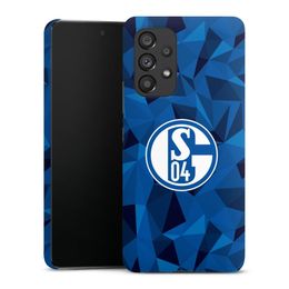 DeinDesign Galaxy A53 5G Handy Premium Case Smartphone Handyh&uuml;lle Schutzh&uuml;lle gl&auml;nzend Fc Schalke 04 Muster Camouflage Premium Case