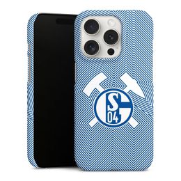 DeinDesign iPhone 15 Pro Handy Premium Case Smartphone Handyh&uuml;lle Schutzh&uuml;lle matt Bundesliga Stripes Fc Schalke 04 Premium Case