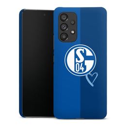 DeinDesign Galaxy A53 5G Handy Premium Case Smartphone Handyh&uuml;lle Schutzh&uuml;lle matt Fc Schalke 04 Heart Premium Case