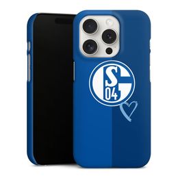 DeinDesign iPhone 15 Pro Handy Premium Case Smartphone Handyh&uuml;lle Schutzh&uuml;lle matt Heart Schalke 04 Fc Schalke 04 Premium Case